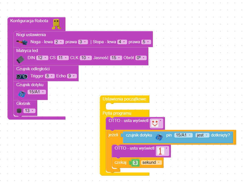 Składanie robota OTTO - Code Designer