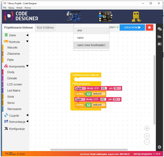 Arduino Nano Nowy Bootloader Code Designer