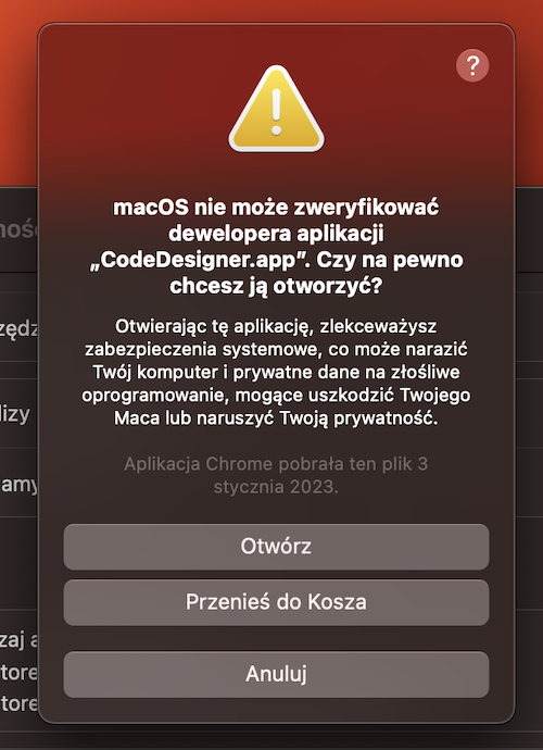 Instalacja programu - Code Designer